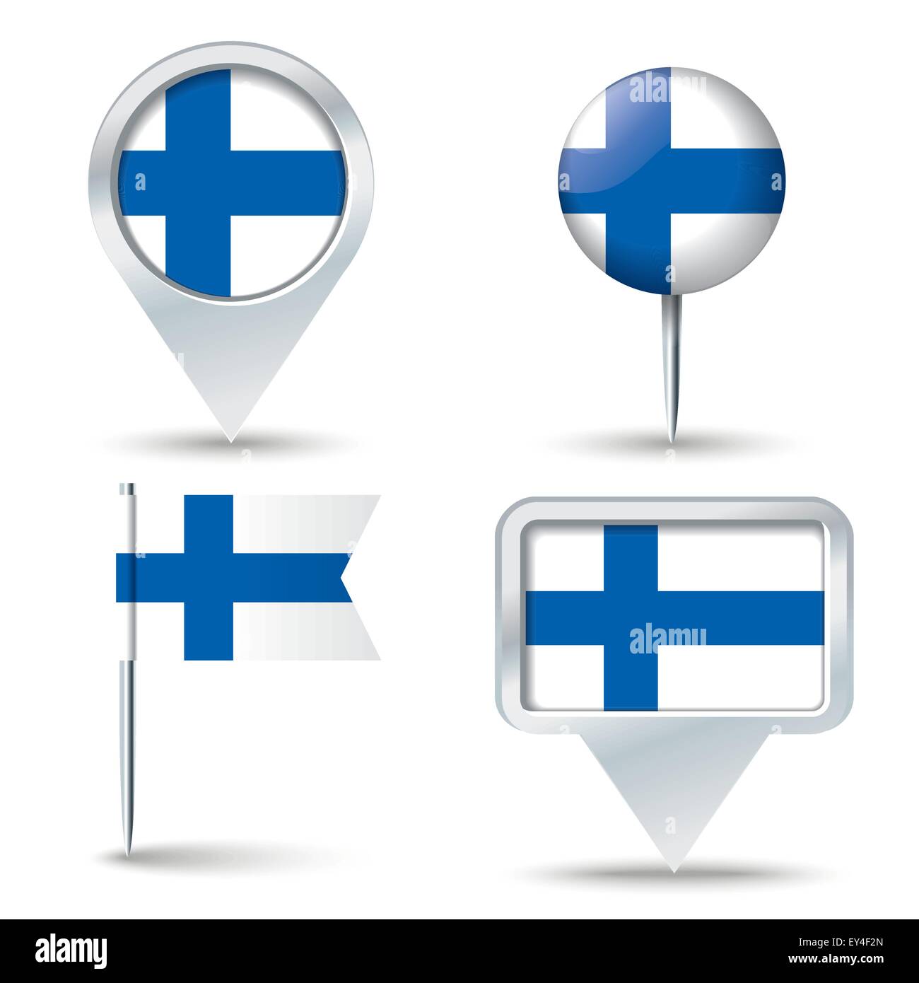 Map pins with flag of Finland - vector illustration Stock Vector Image ...