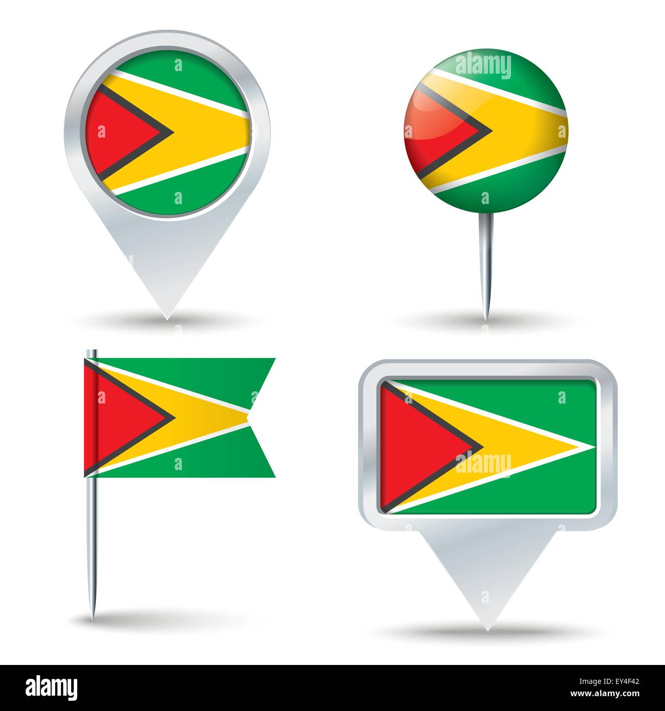 Guyana map pin Stock Vector Images - Alamy