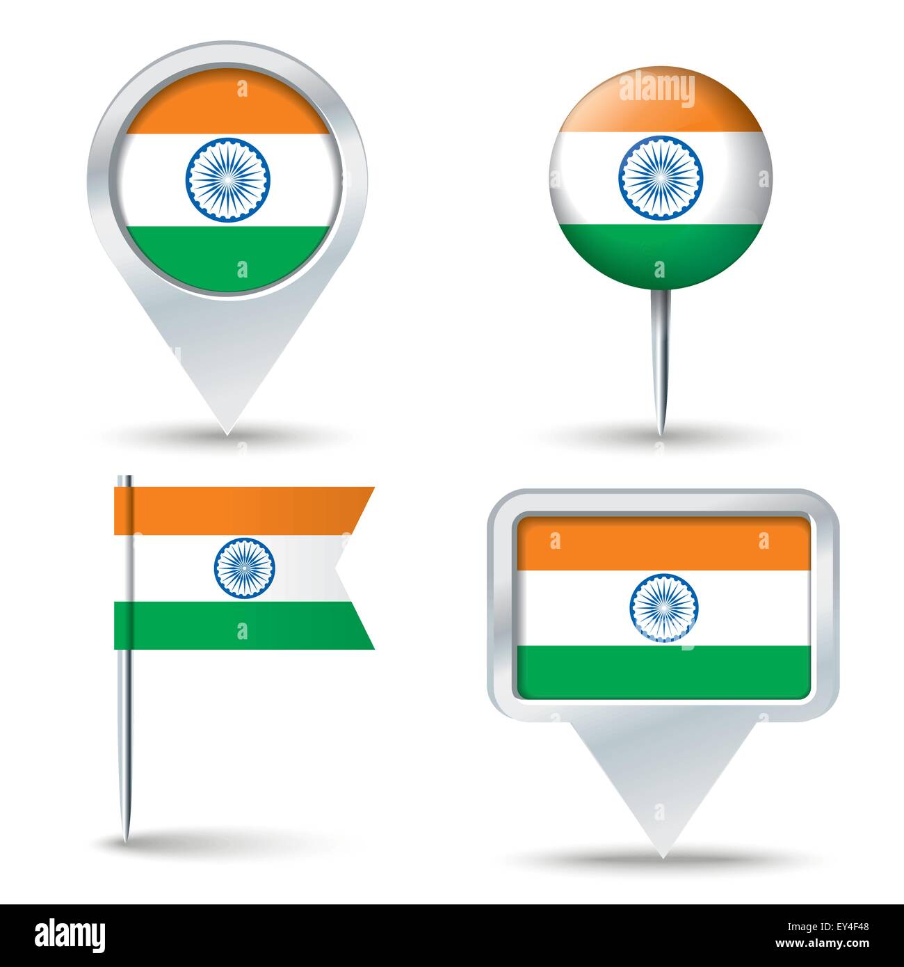 Map pins with flag of India - vector illustration Stock Vector Image ...