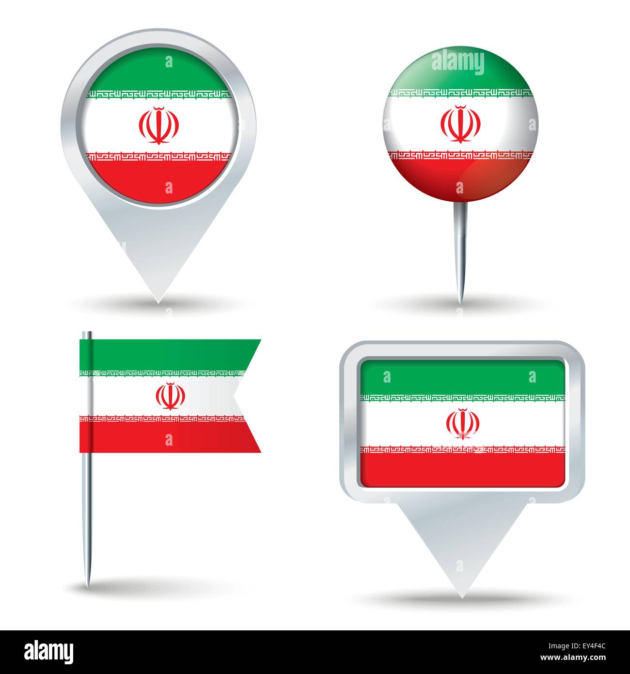 Map pins with flag of Iran - vector illustration Stock Vector Image ...