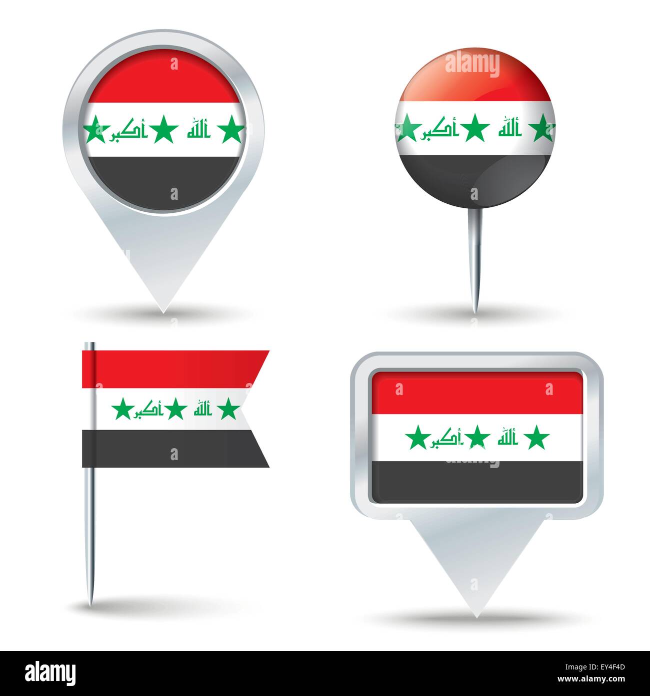 Map pins with flag of Iraq - vector illustration Stock Vector Image ...