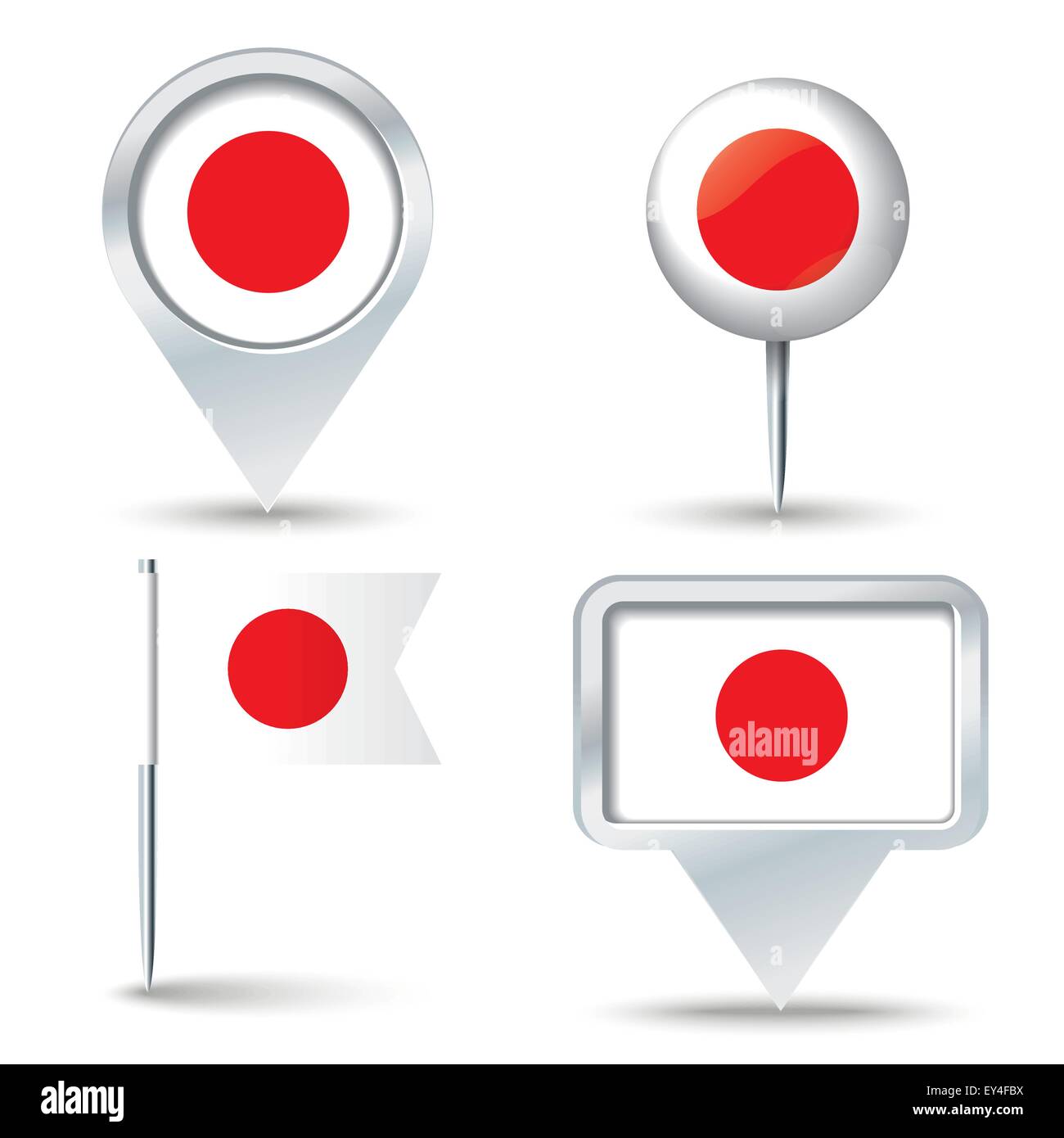 Japan flag pin map hi-res stock photography and images - Alamy
