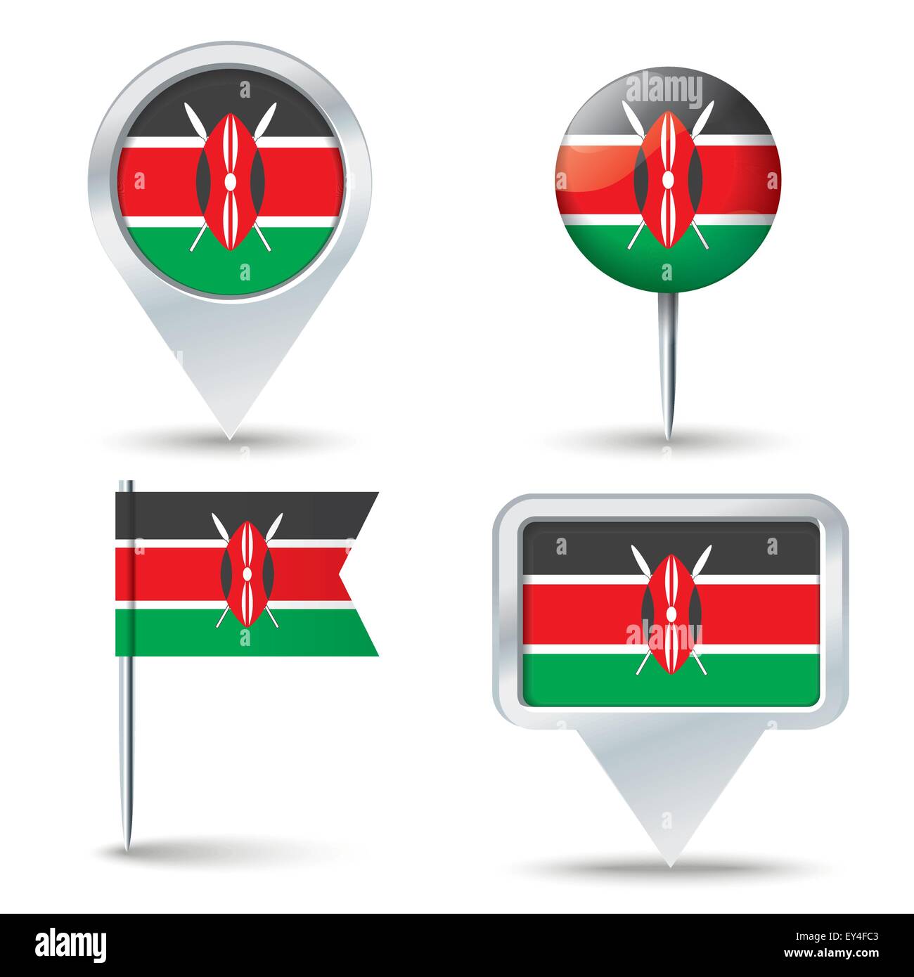Kenya map pin flag Stock Vector Images - Alamy