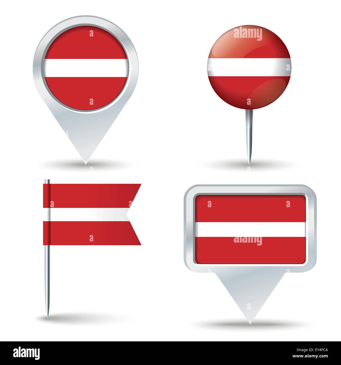Map pins with flag of Latvia - vector illustration Stock Vector Image ...