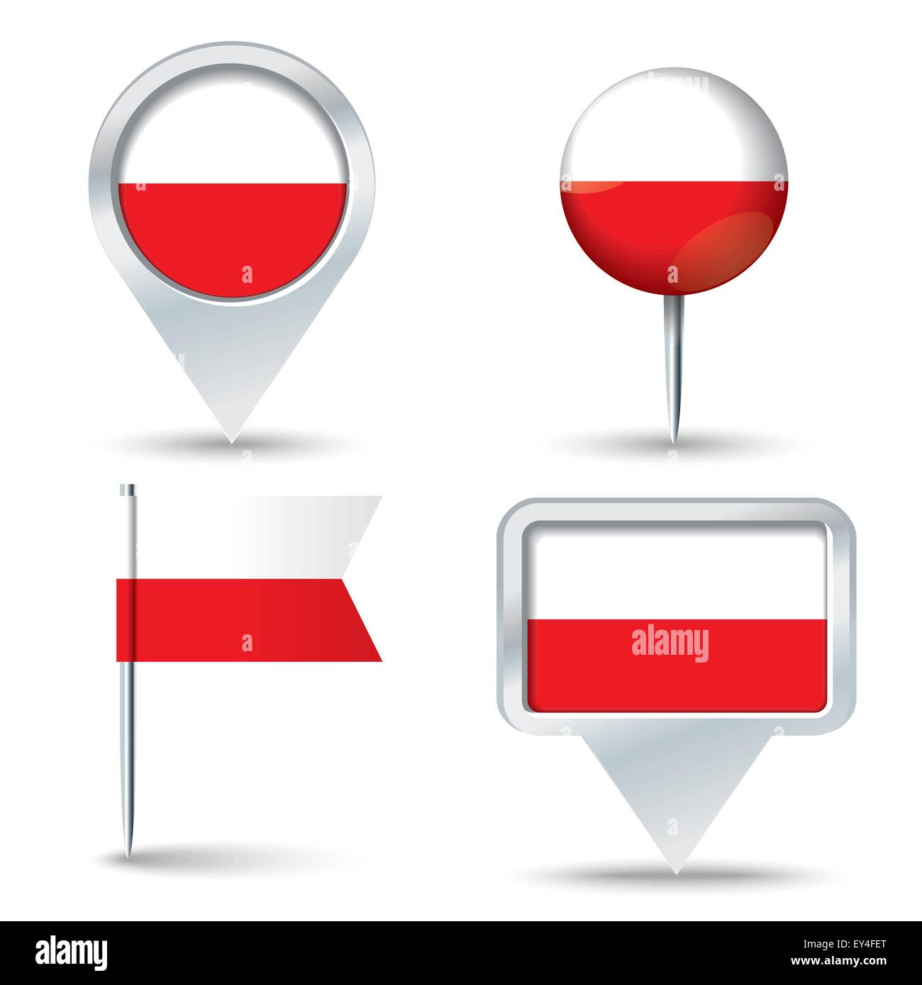 Map pins with flag of Poland - vector illustration Stock Vector Image ...