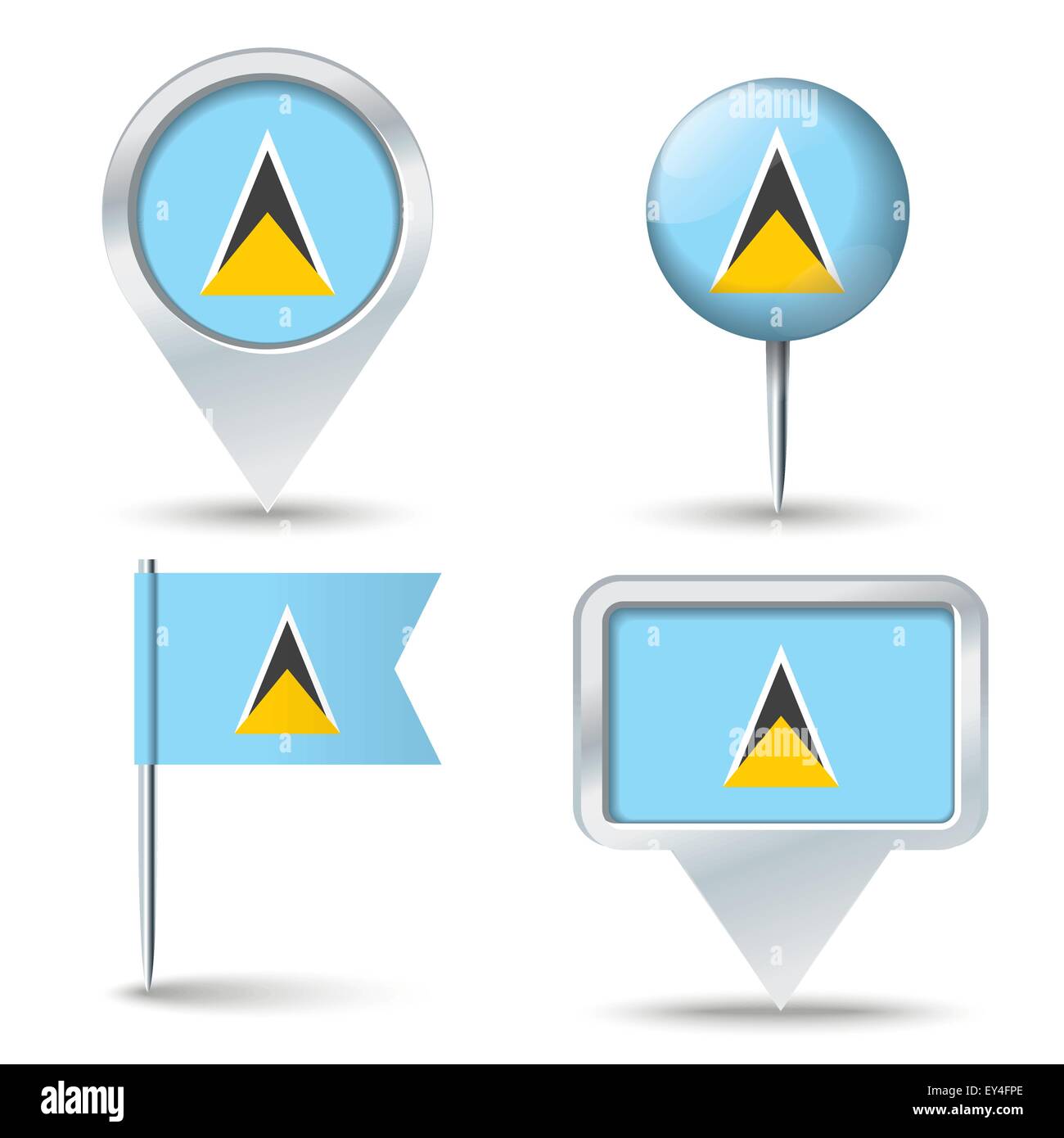 Map pins with flag of Saint Lucia - vector illustration Stock Vector ...