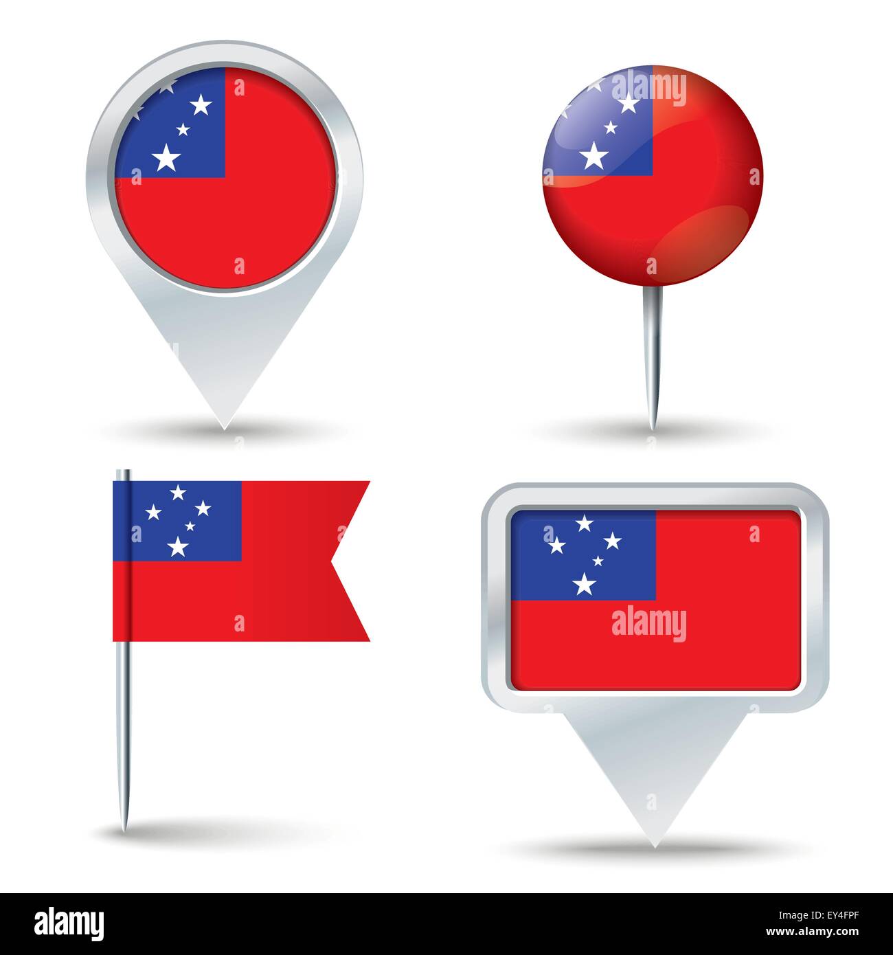 Map pointer flag samoa hi-res stock photography and images - Alamy