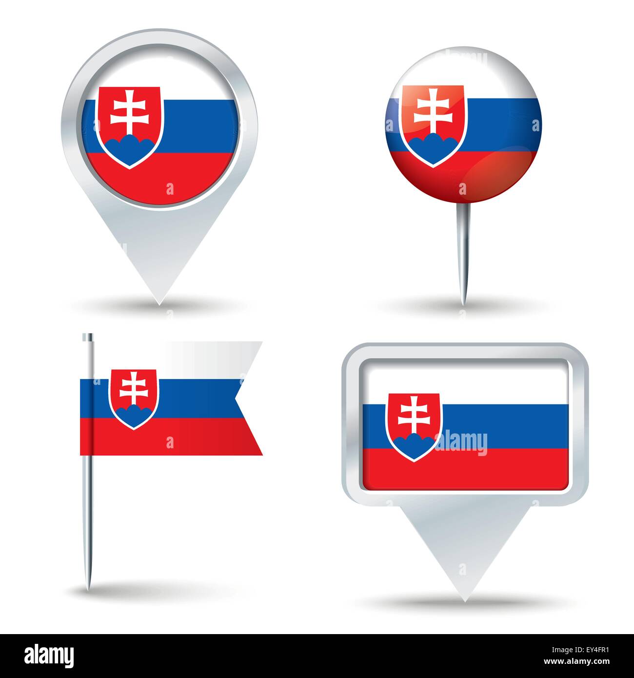 Map pins with flag of Slovakia - vector illustration Stock Vector Image ...