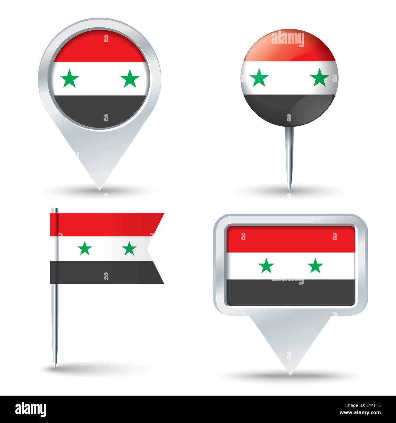Map pins with flag of Syria - vector illustration Stock Vector Image ...