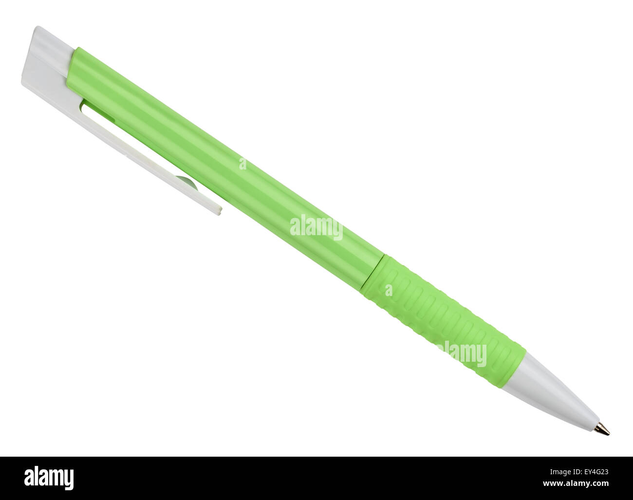 the green ballpoint pen isolated on white background Stock Photo - Alamy