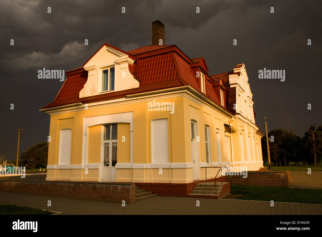 the building in the storm Stock Photo - Alamy