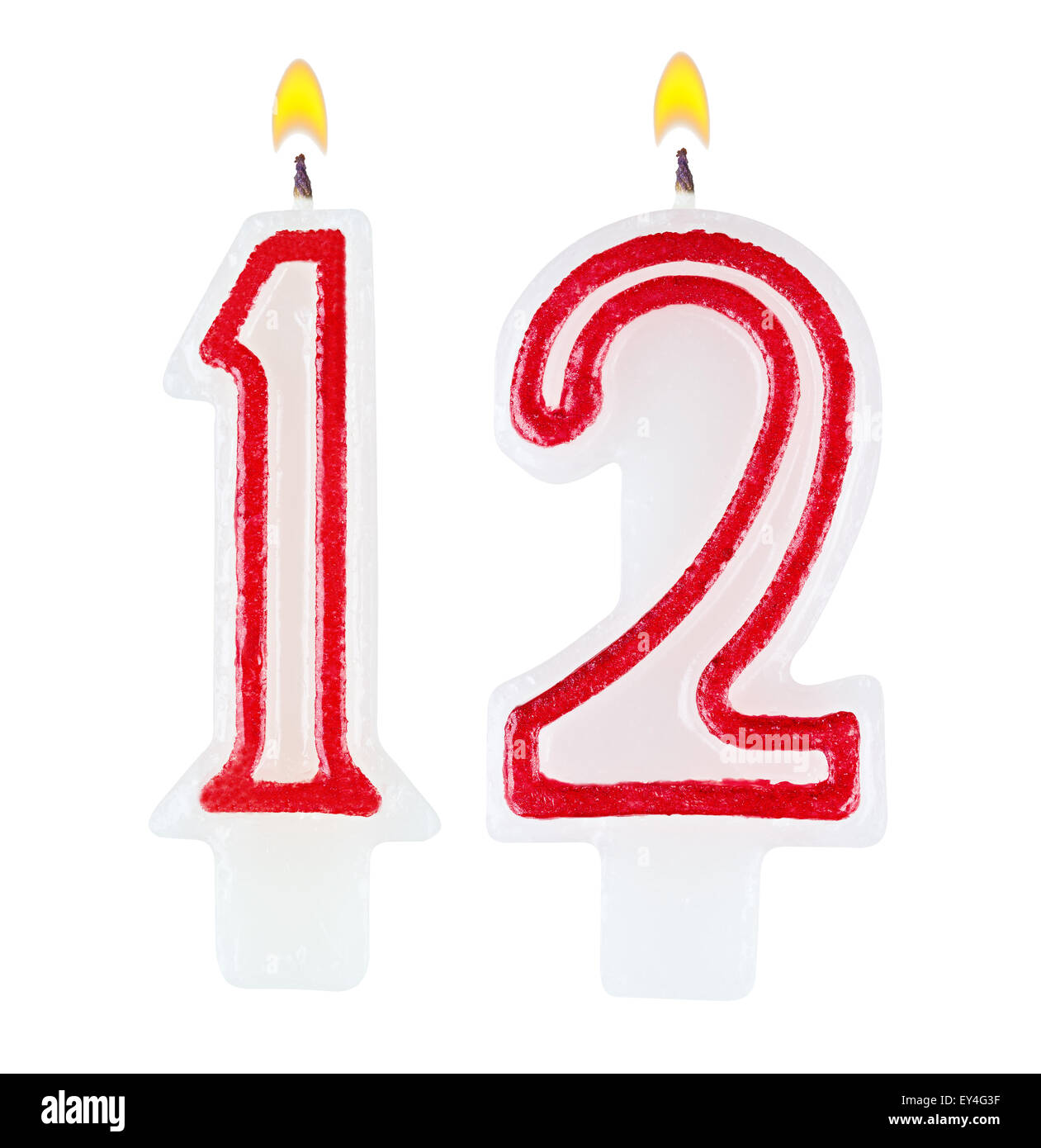 Birthday candles number twelve isolated on white background Stock Photo ...