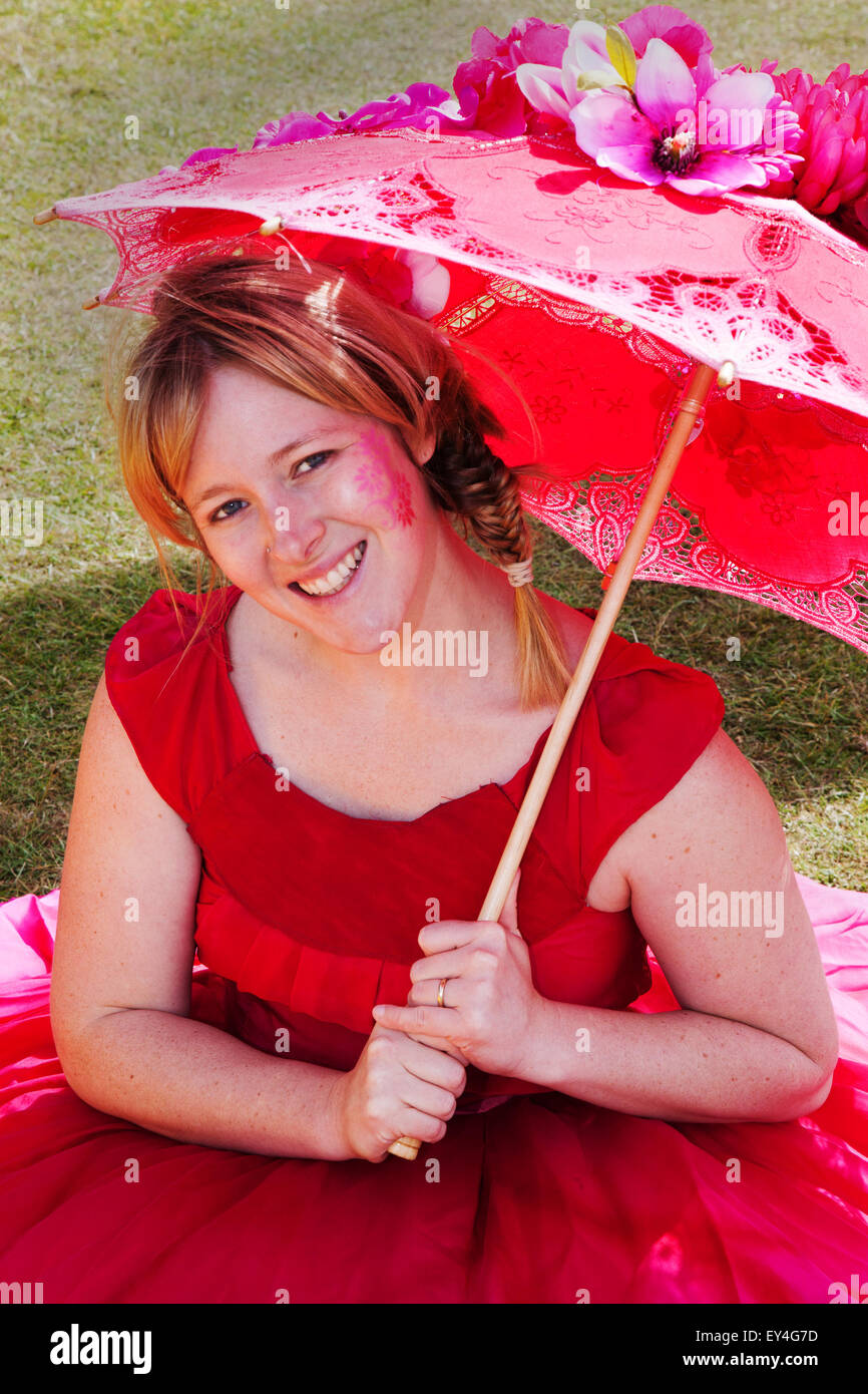 Cabasa Carnival Arts dancers in Tatton Park, Manchester, UK. July 2014 ...
