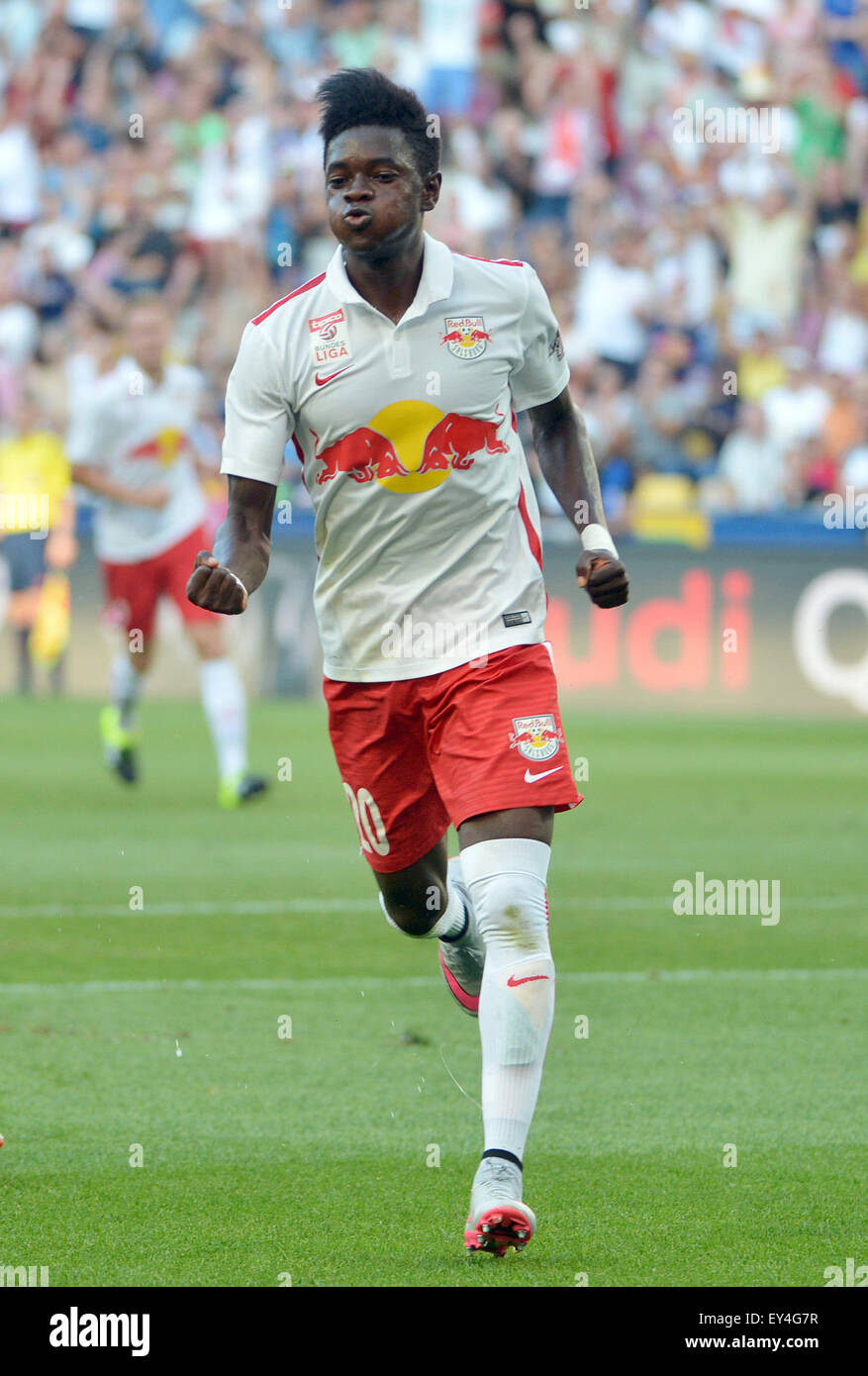 Salzburg, Austria. 21st July, 2015. Salzburg's David Atanga celebrates ...