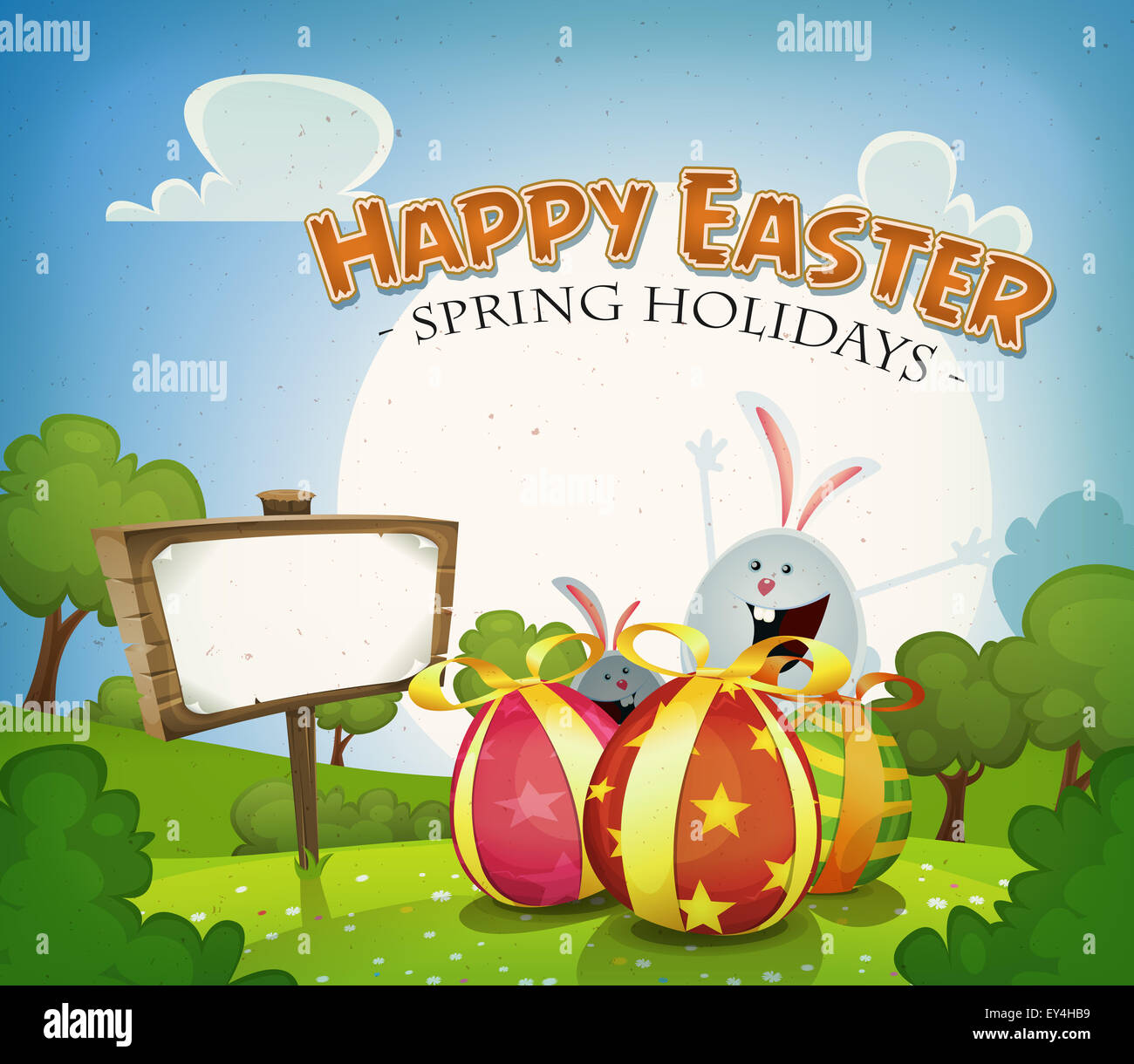 Cartoon easter eggs and bunnies hi-res stock photography and images - Alamy