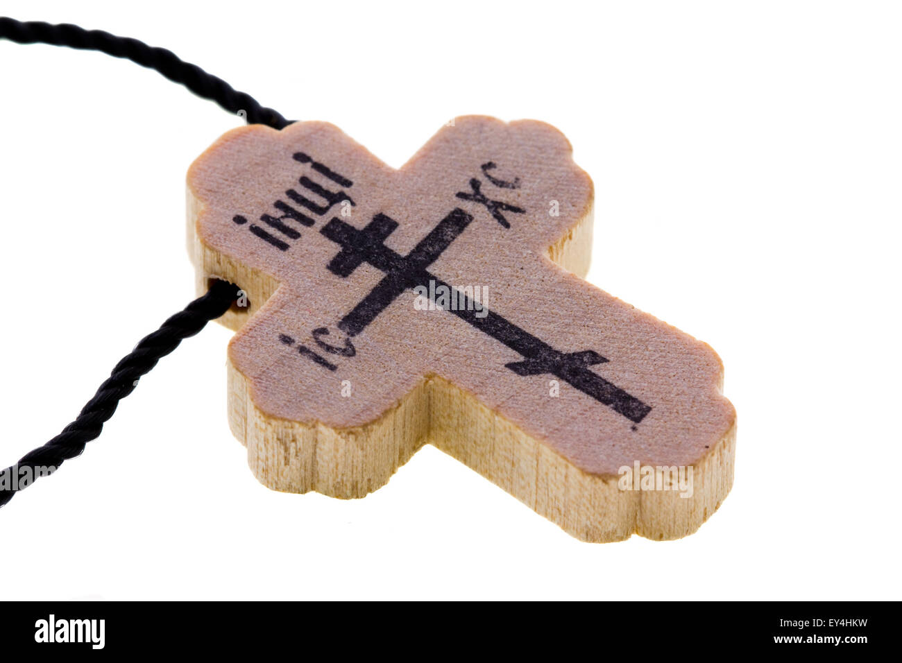 Orthodox wooden neck cross Stock Photo - Alamy