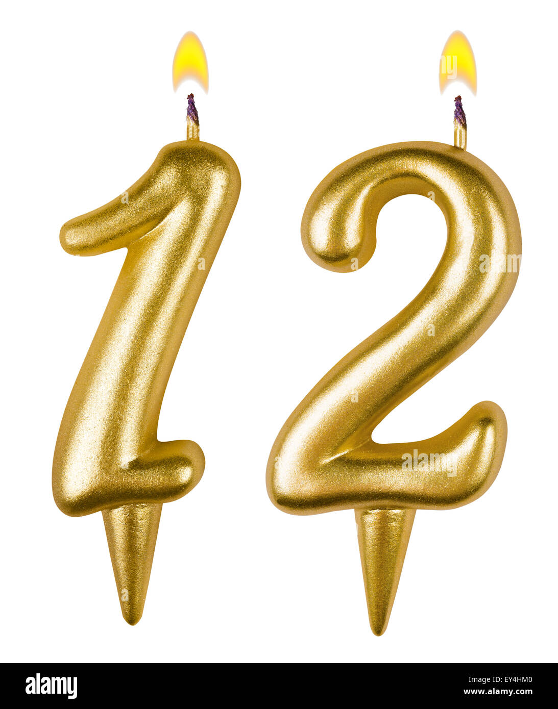 Birthday candles number twelve isolated on white background Stock Photo ...