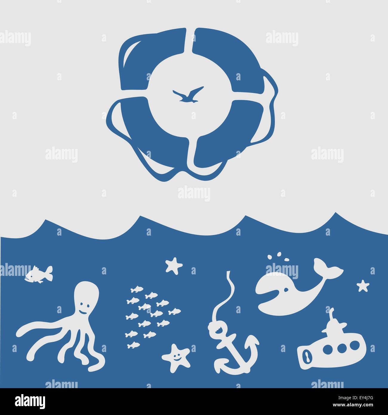 Set of Vector Symbol Sea Stock Vector Image & Art - Alamy