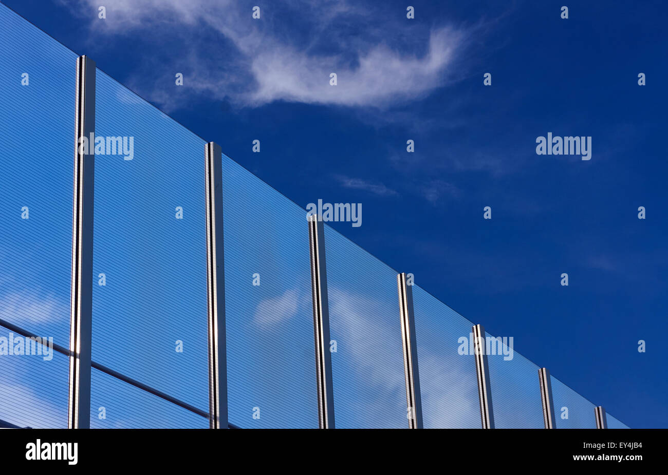 Transparent baffle against the blue sky Stock Photo - Alamy