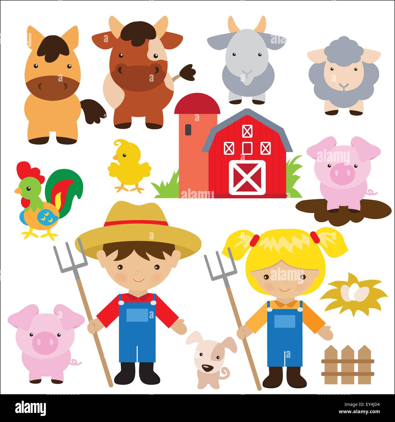 Farm vector illustration Stock Vector Image & Art - Alamy