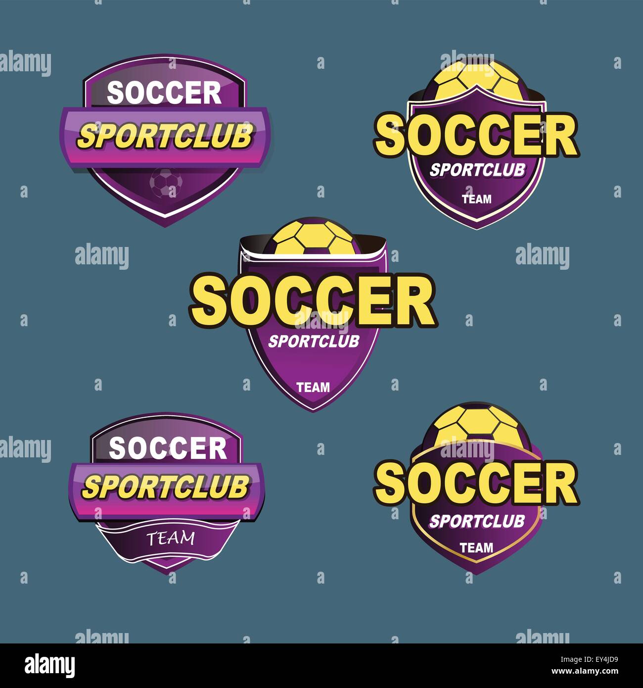 Vector purple badge football banners Stock Vector Image & Art - Alamy