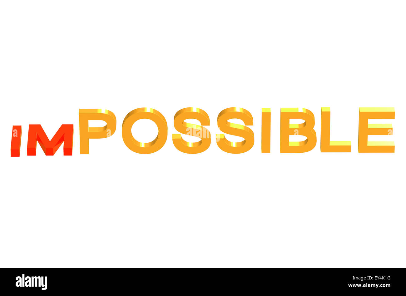 from impossible to possible concept isolated on white background Stock ...