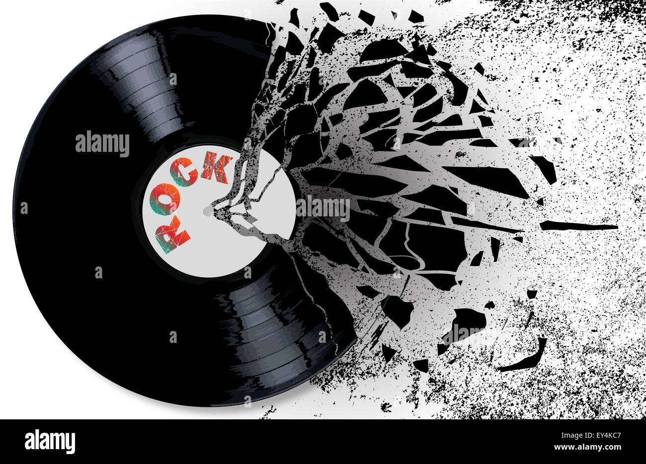 A rock record shattered into black dust Stock Photo - Alamy