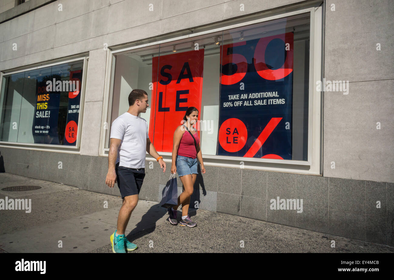 Shoppers pass a Gap store in the Chelsea neighborhood of New York on ...