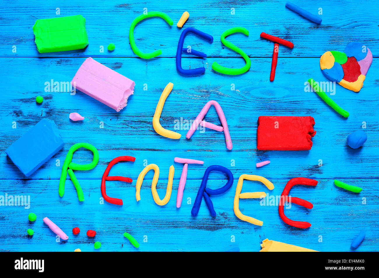 the sentence cest la rentree, back to school in french, written with ...