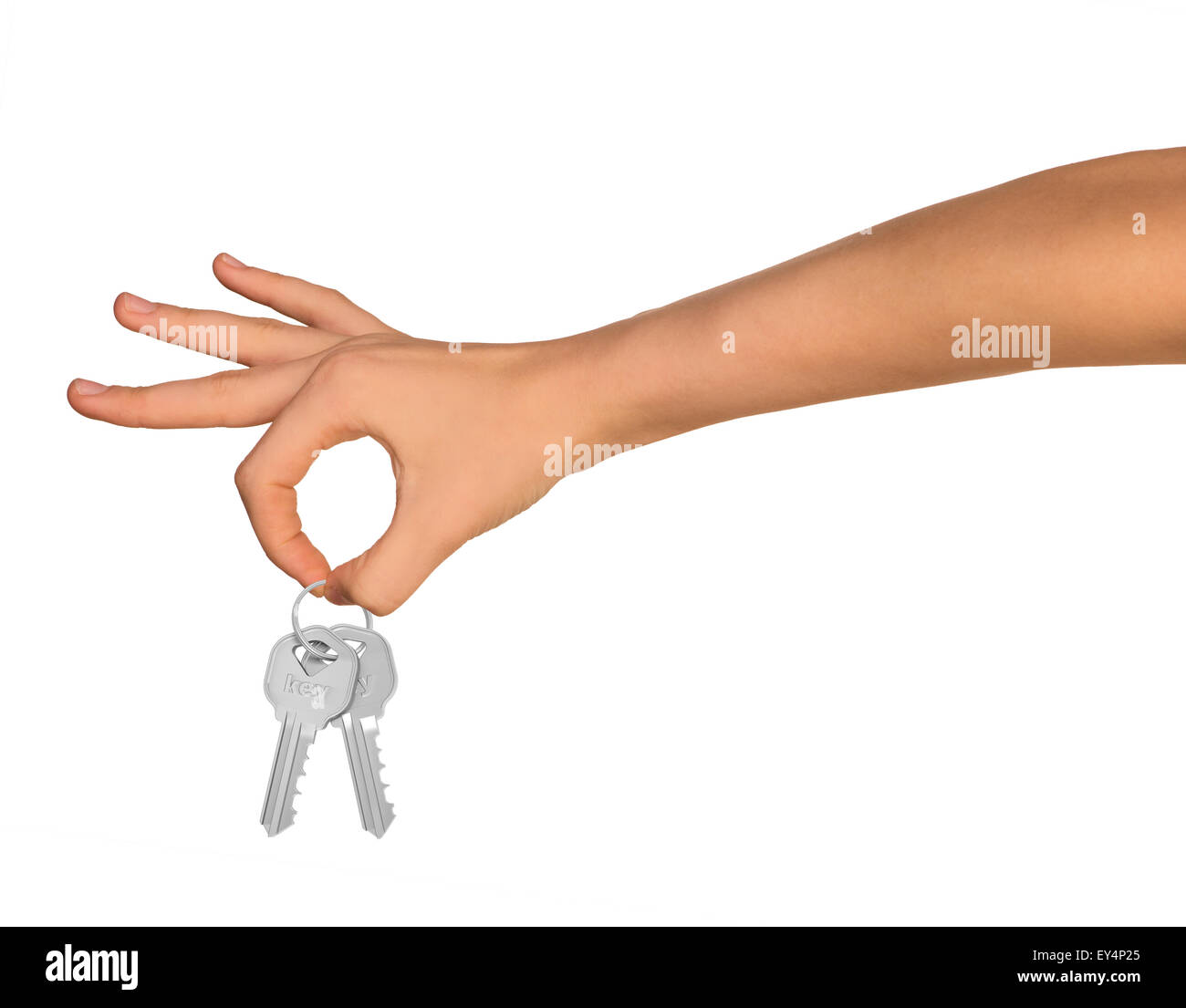 Humans hand with keys Stock Photo - Alamy