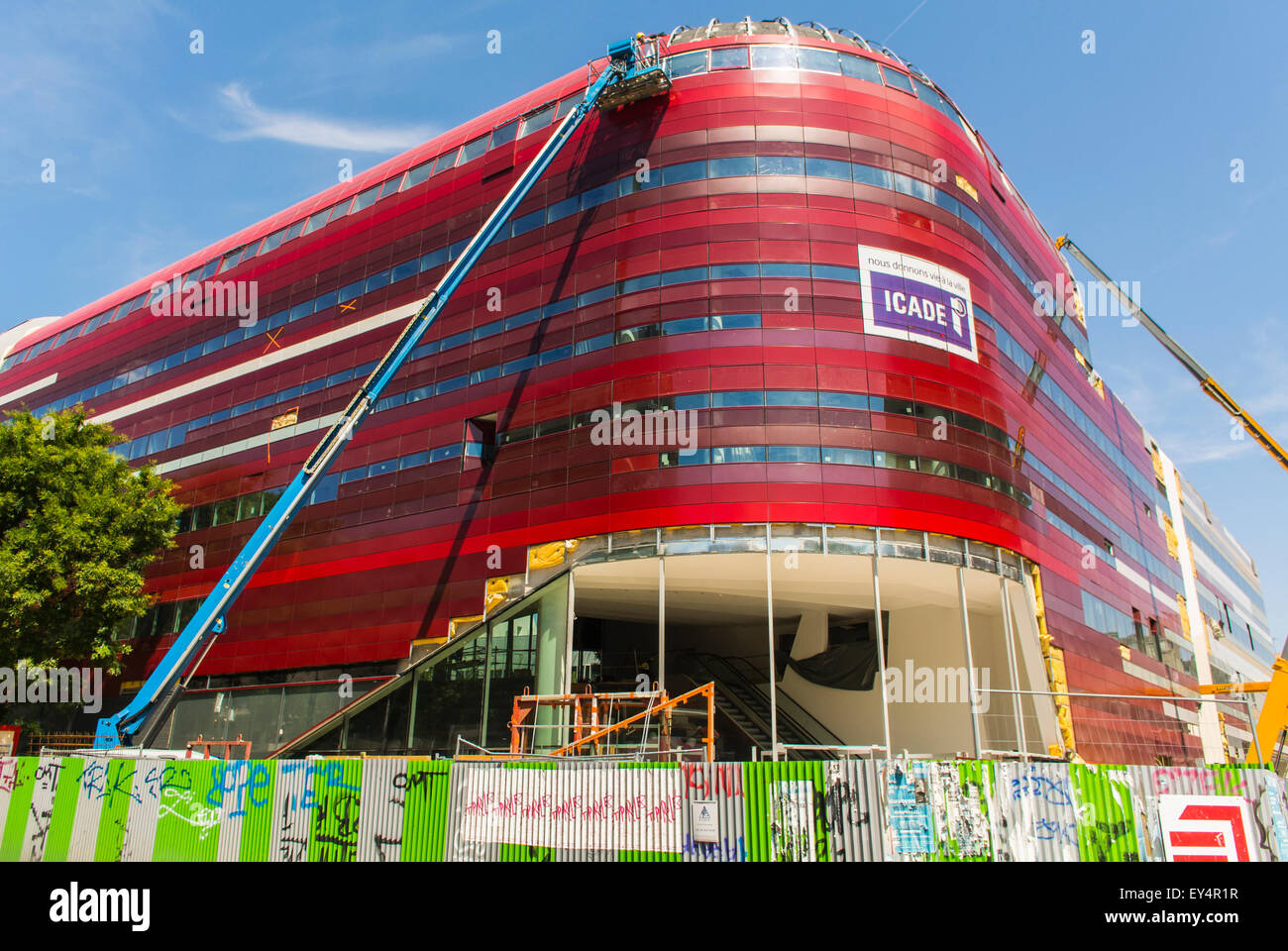 Paris, France, New Office Building Construction, Front with Crane ...