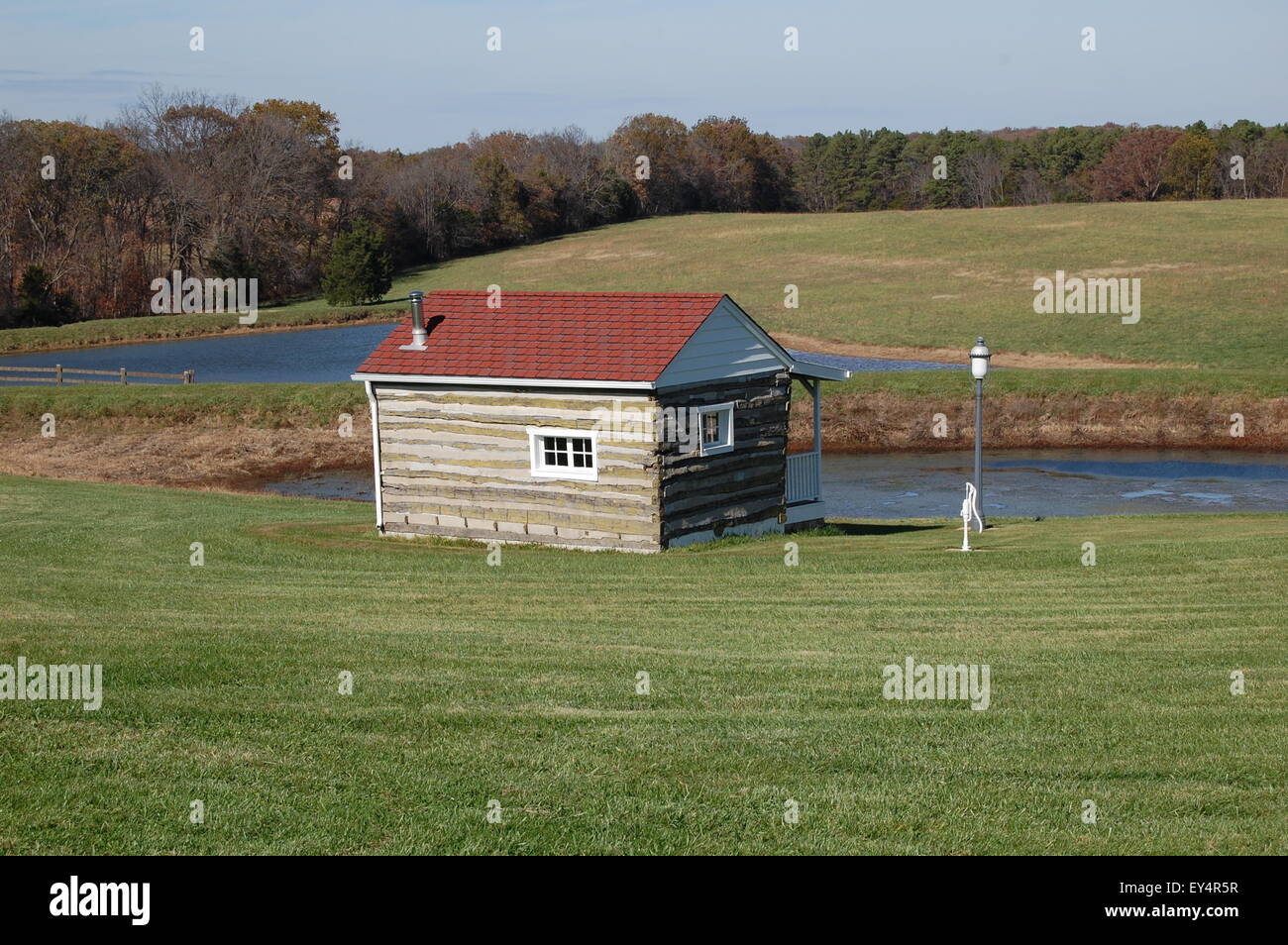 House in Field Stock Photo - Alamy