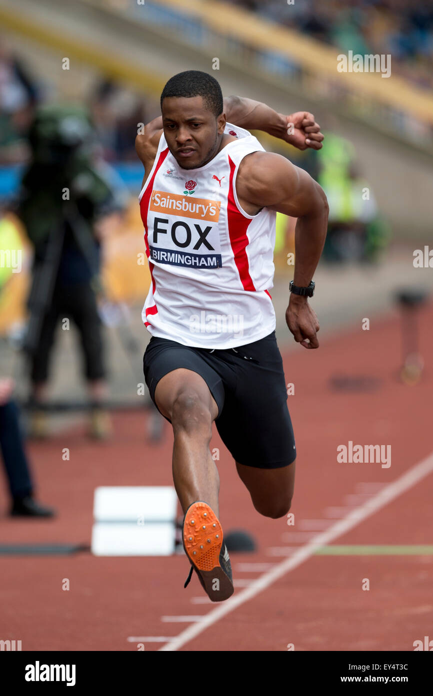 Nathan FOX competing in the men's Triple Jump, 2014 Sainsbury's British ...