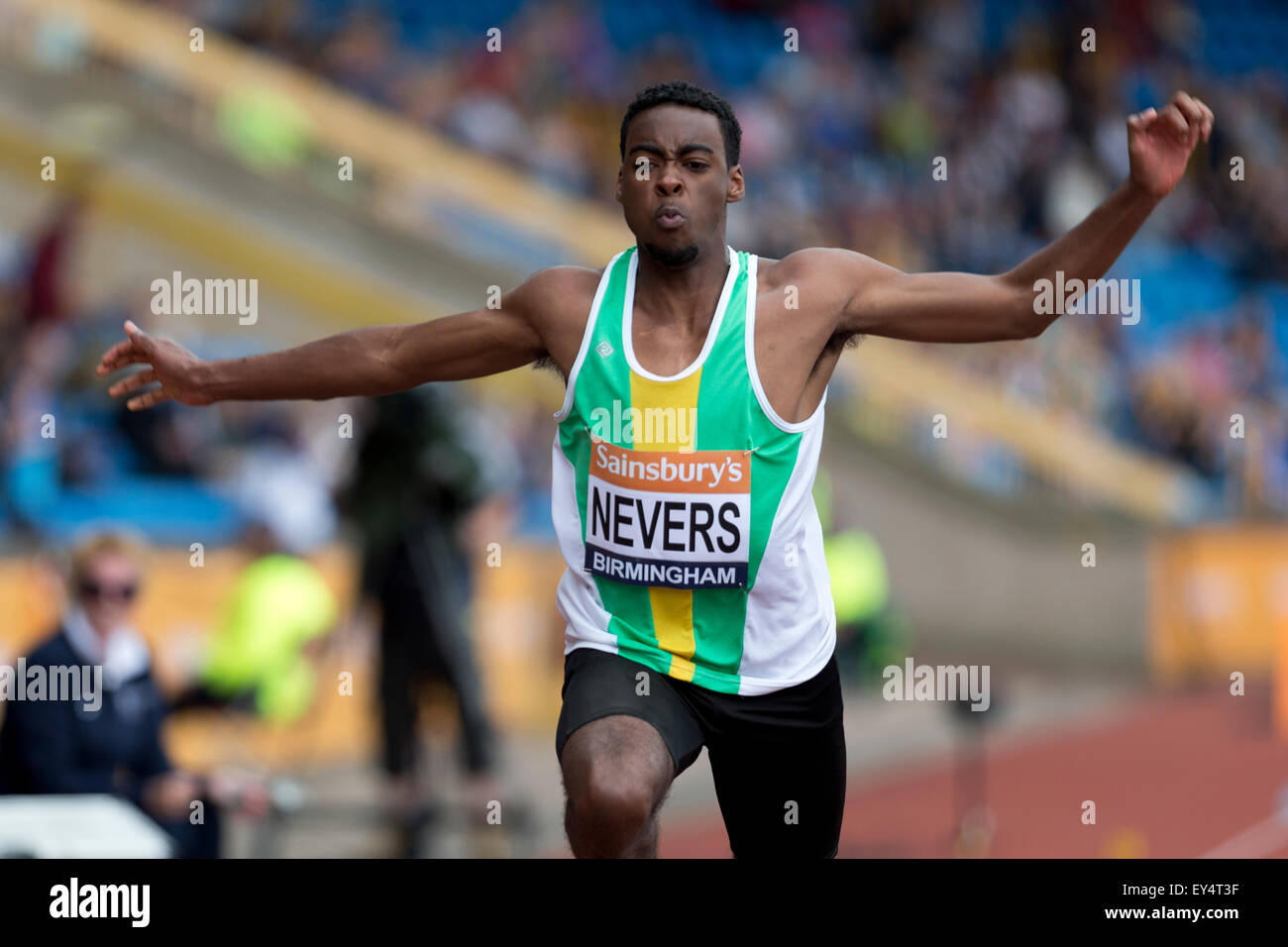 Montel NEVERS competing in the men's Triple Jump, 2014 Sainsbury's ...