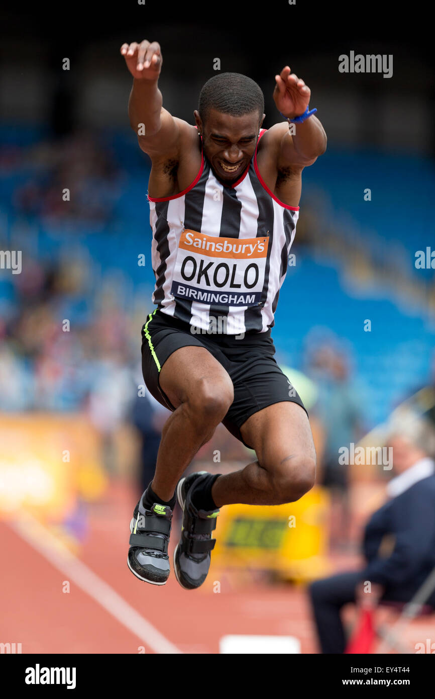 Nonso OKOLO competing in the men's Triple Jump, 2014 Sainsbury's British Championships ...