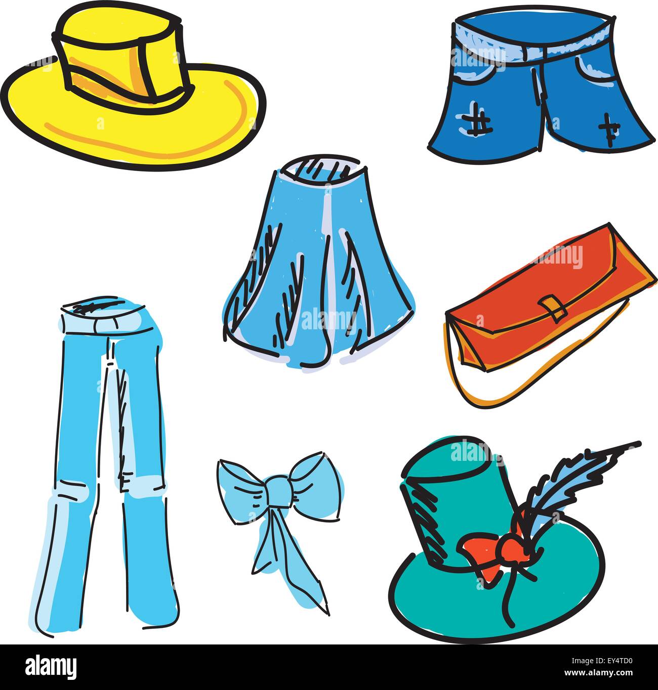 Drawn colored clothes. Vector illustration Stock Vector Image & Art - Alamy