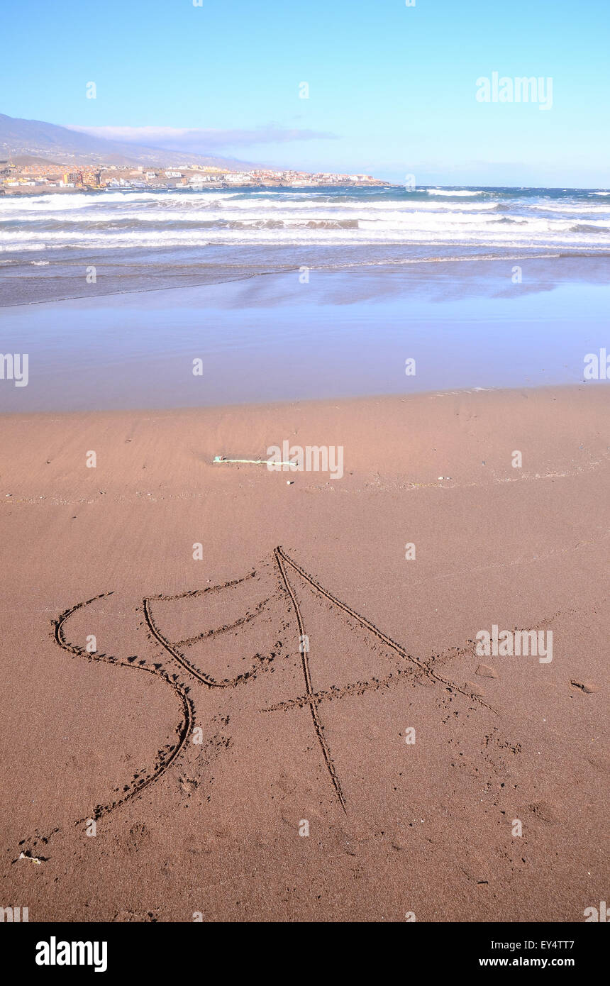 Word Written on the Sand Stock Photo - Alamy