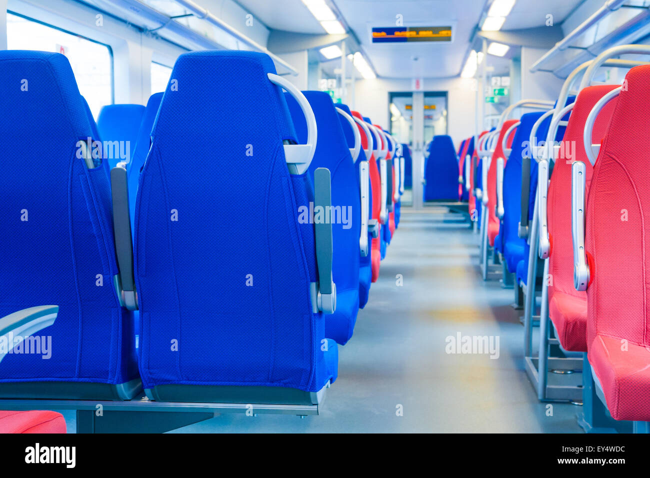 Passenger seats in an empty train Stock Photo - Alamy