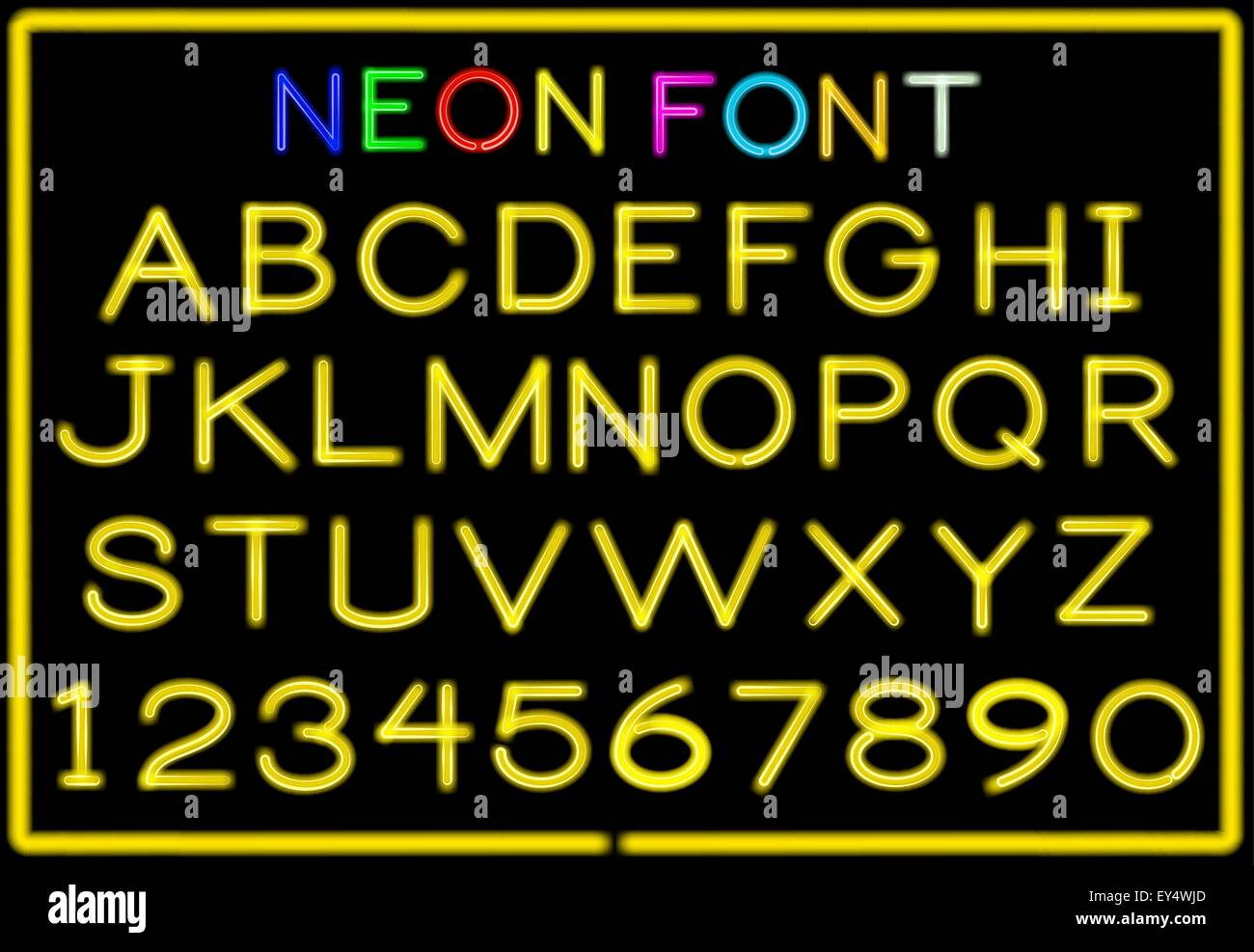 Glowing green neon alphabet letters hi-res stock photography and images ...