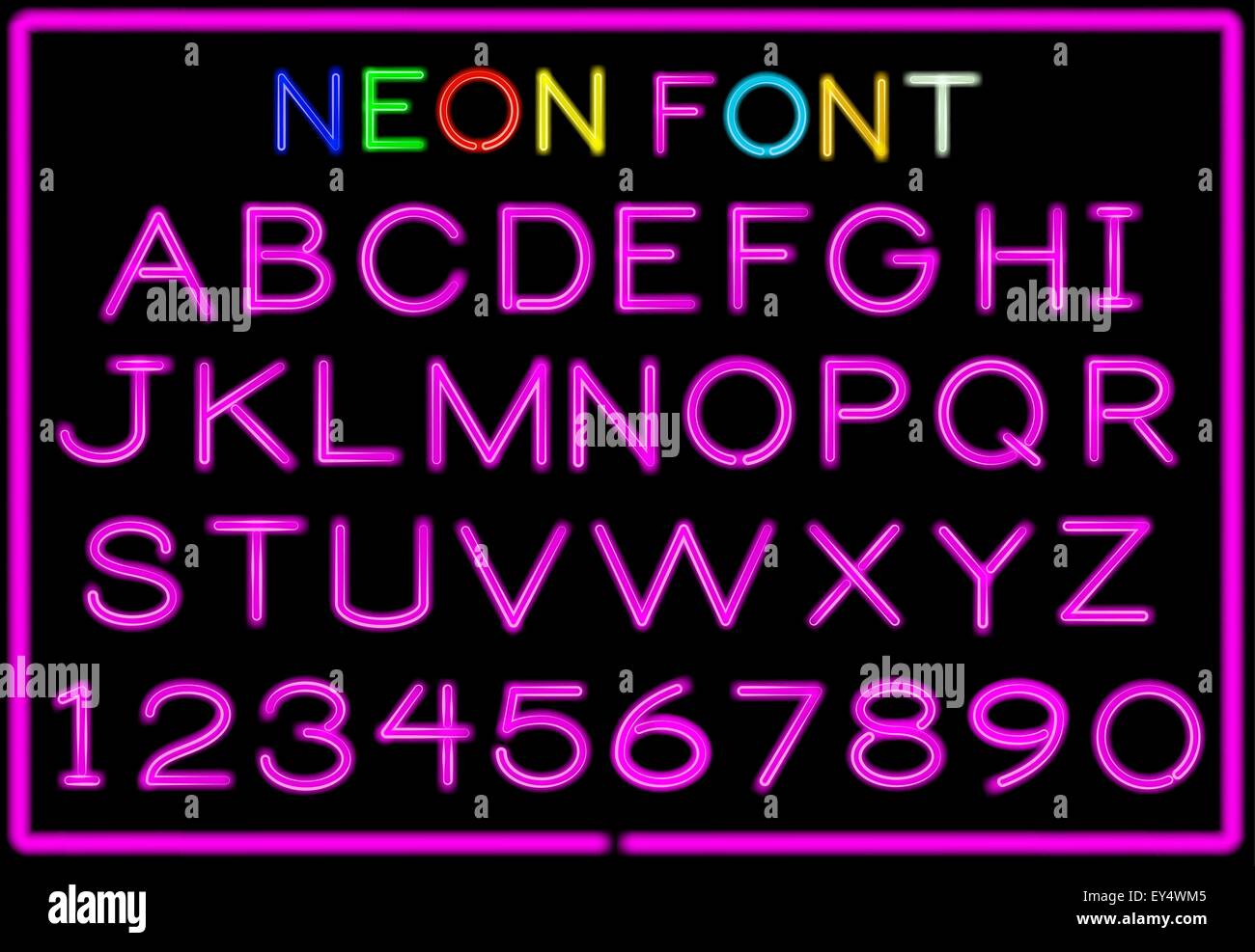 Glowing green neon alphabet letters hi-res stock photography and images ...