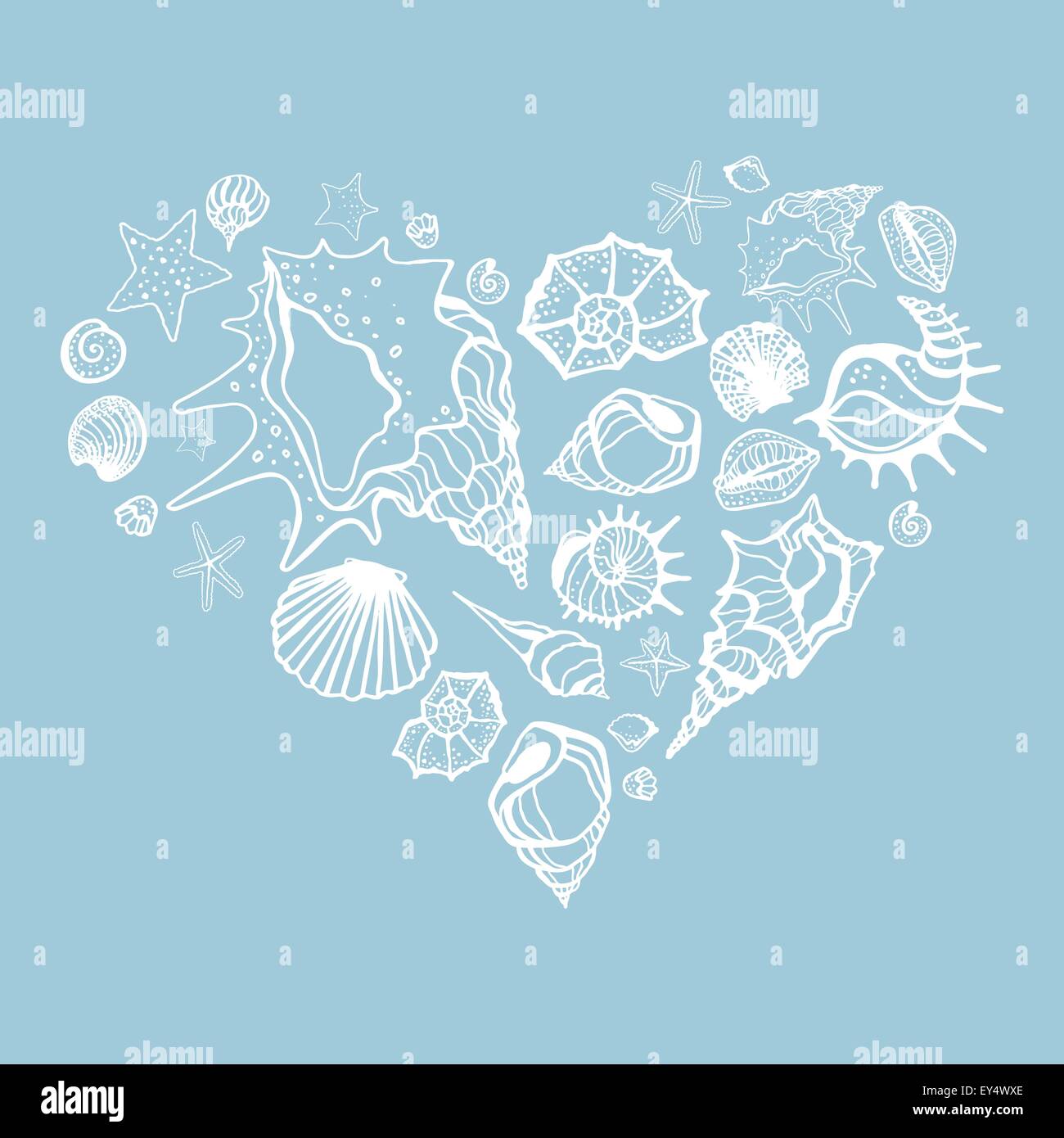 Heart of Sea shells Stock Vector Image & Art - Alamy