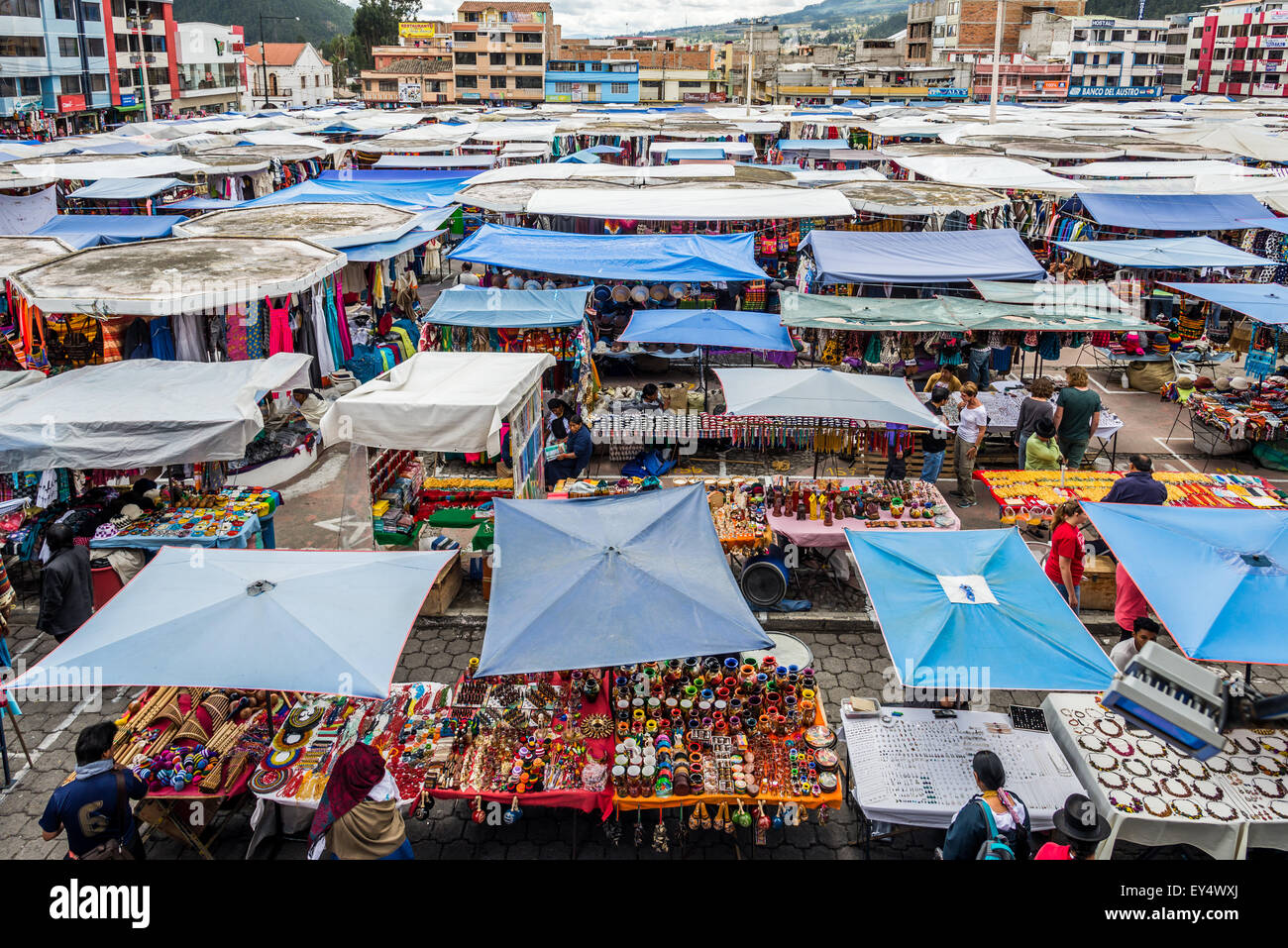 Weekend market at town center is an age-long tradition. Otavalo ...