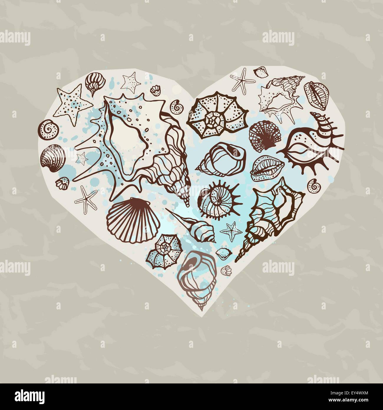 Heart of shells Stock Vector Images - Alamy