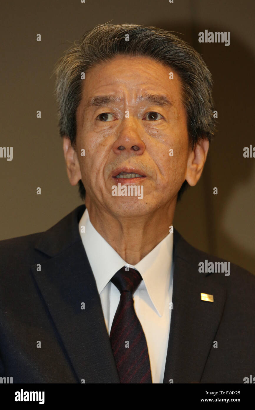 Tokyo, Japan. 21st July, 2015. Toshiba President Hisao Tanaka attends ...