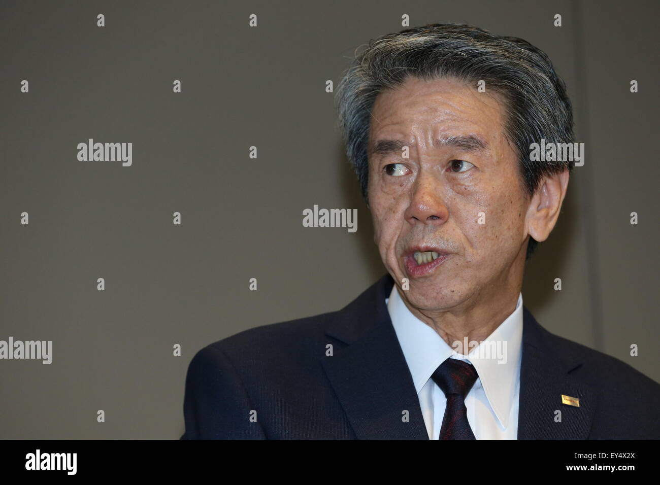 Tokyo, Japan. 21st July, 2015. Toshiba President Hisao Tanaka attends ...