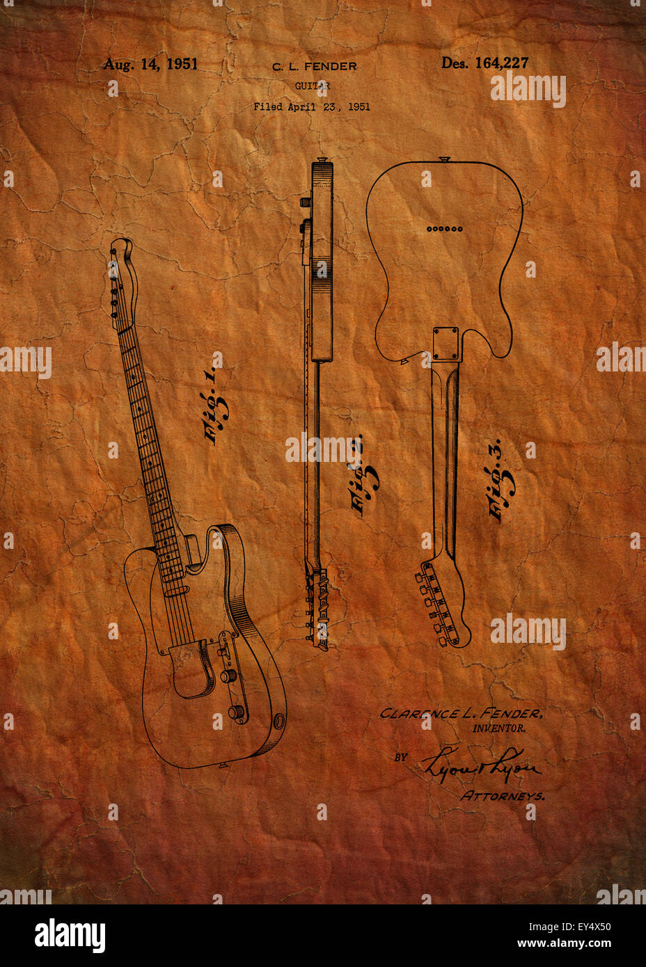 Fender guitar patent from 1951 Patent Art - Fine Art Photograph Based ...