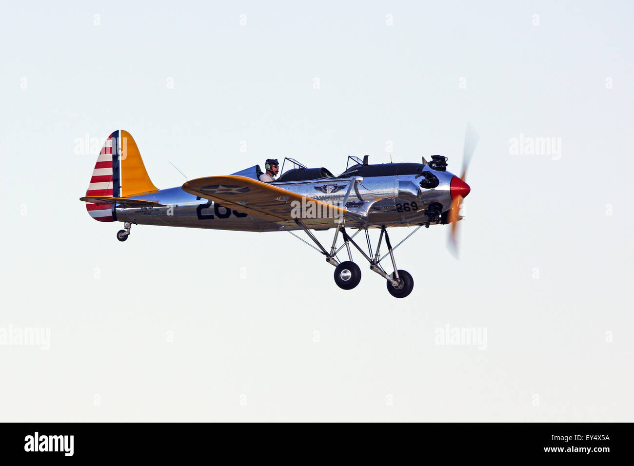 P-22 Recruit vintage airplane flying at the 2015 Planes of Fame Air ...