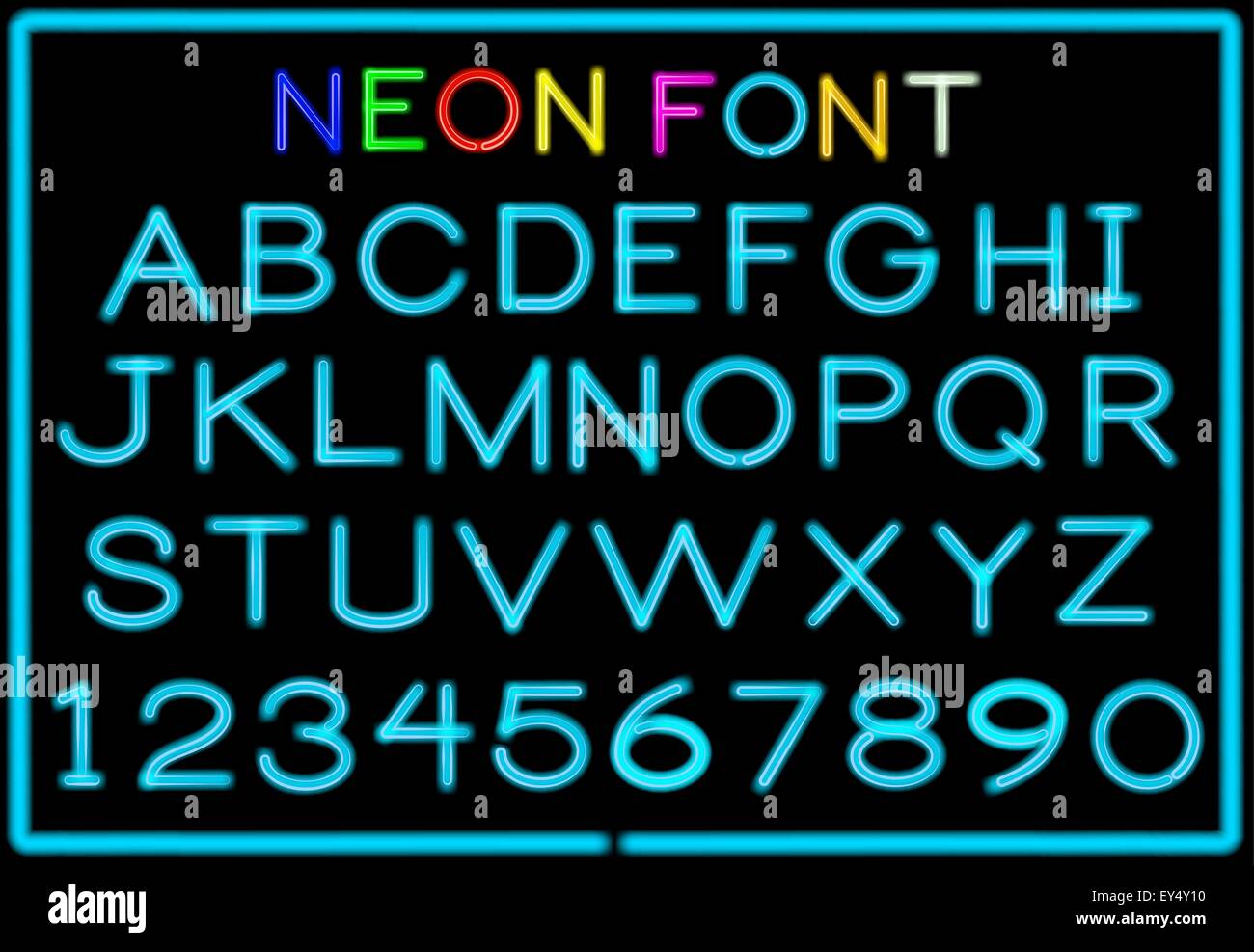 Glowing green neon alphabet letters hi-res stock photography and images ...