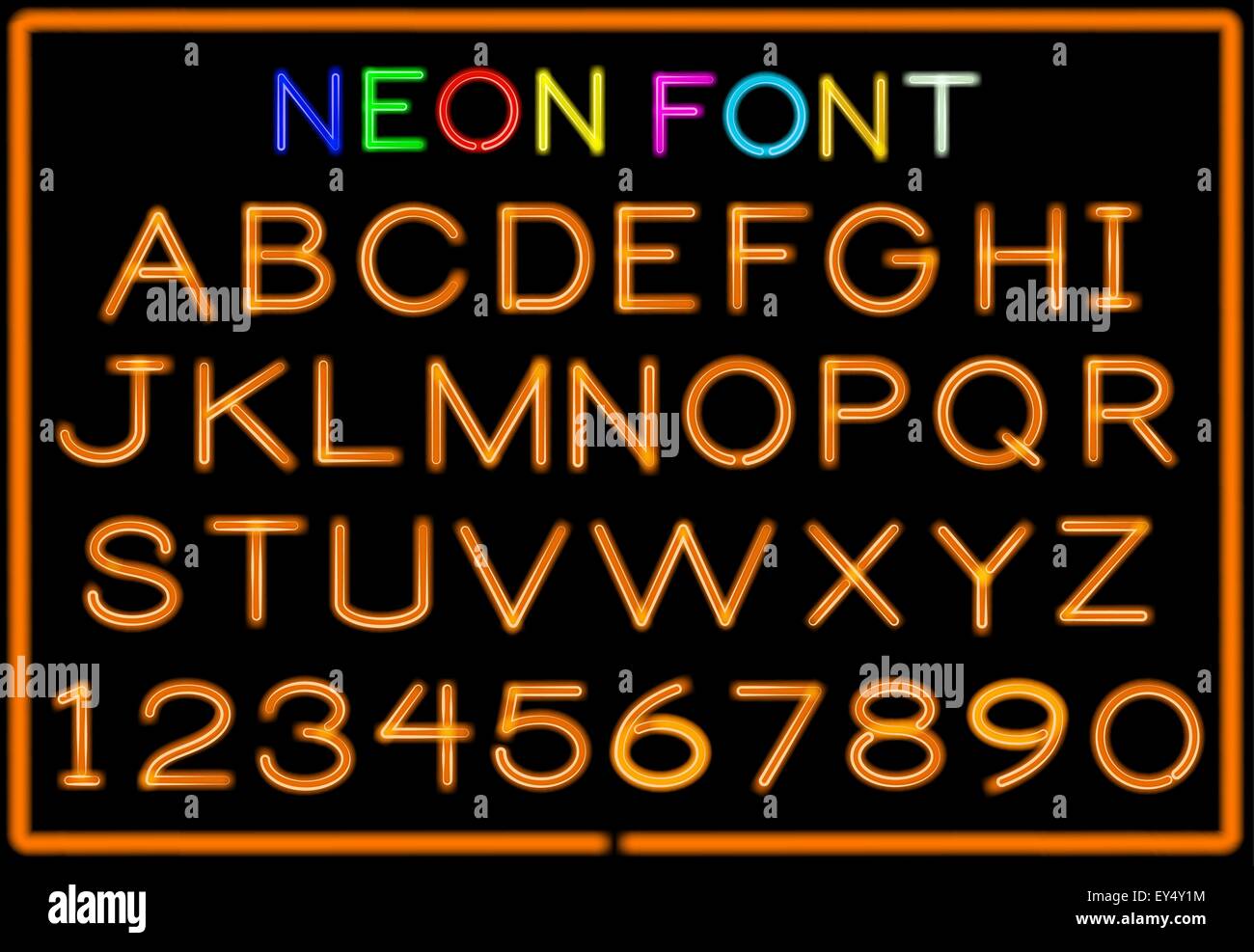 Glowing green neon alphabet letters hi-res stock photography and images ...