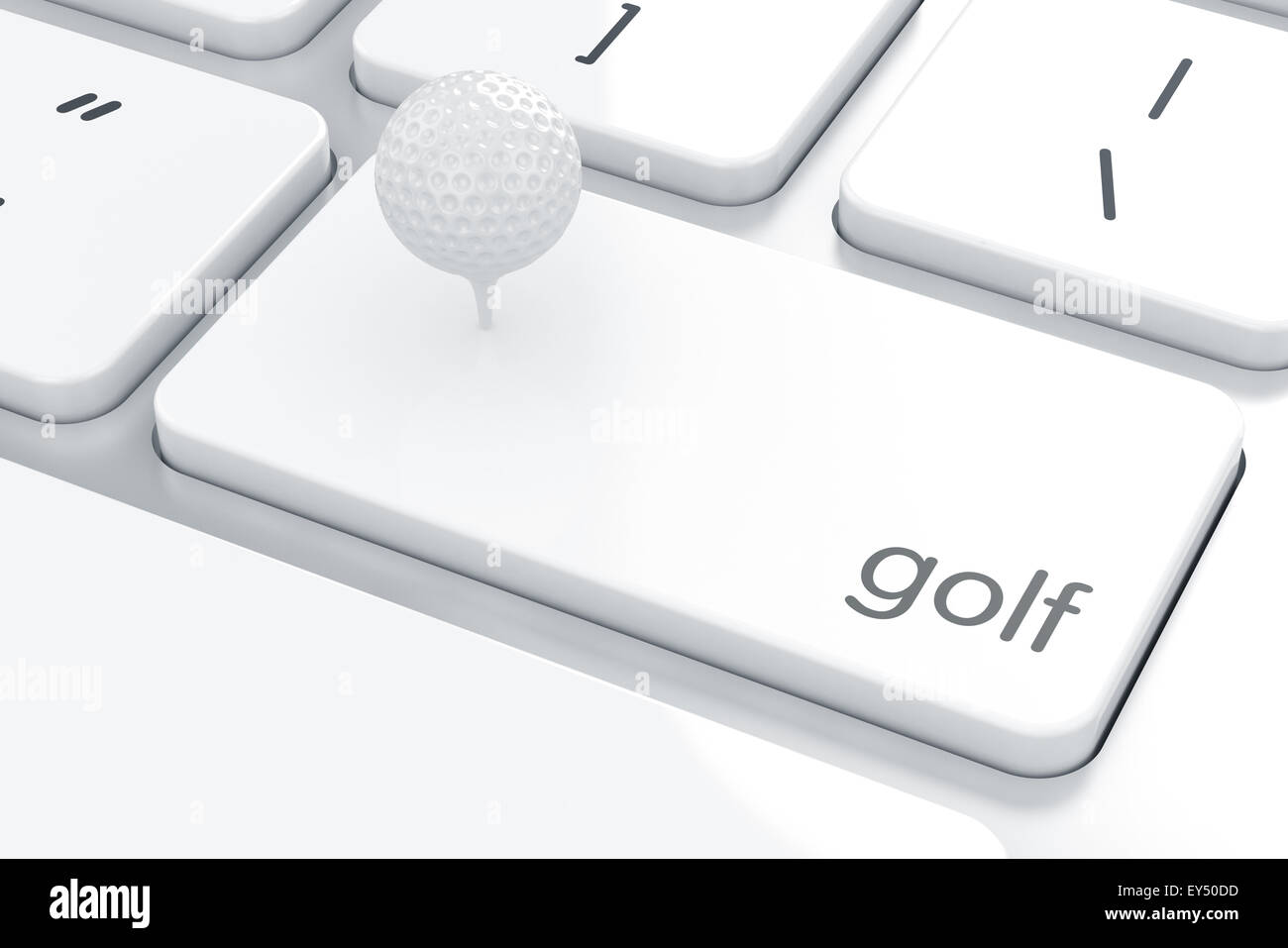 Golf ball on the computer keyboard. Sport concept Stock Photo - Alamy